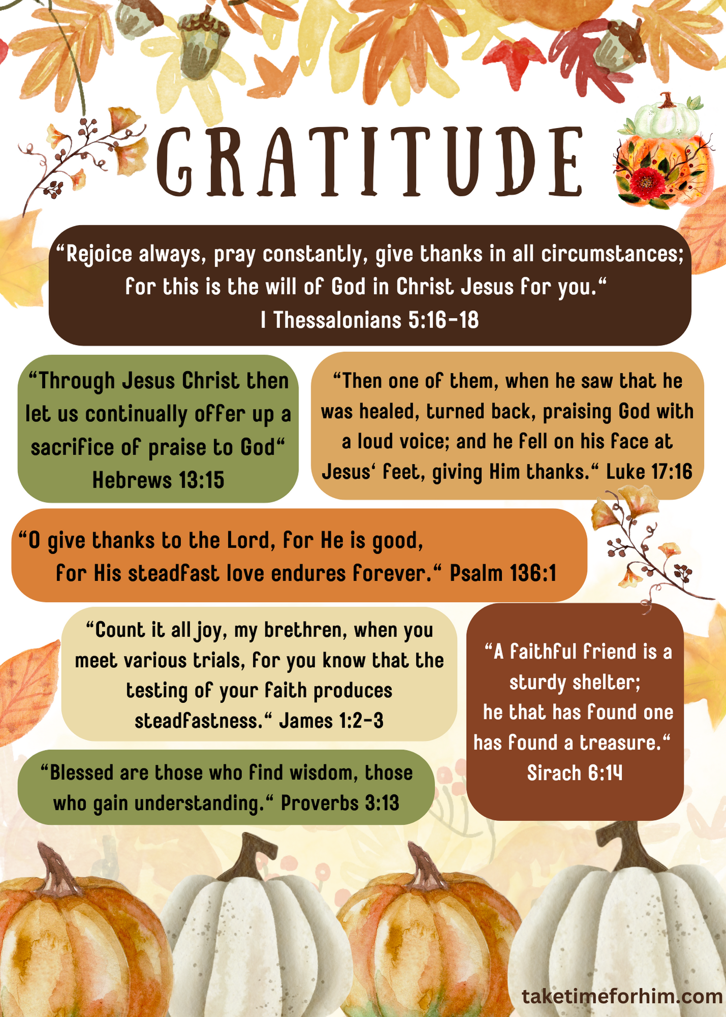 Thanksgiving Gratitude | Take Time For Him